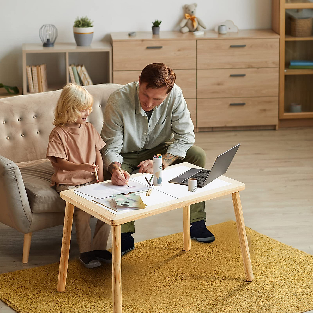 Beright Children's Table, Play Sand Table Indoor Sensory Table, not with Storage Bin for Kids, Perfect Choice for Christmas Thanksgiving Gift
