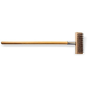 Carlisle FoodService Products Wood Oven Grill Brush & Scraper with Handle, 30 Inches, Natural