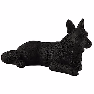 JFSM INC. 4" Mini Black German Shepherd Figurine - Black German Shepherd Gifts, Gifts for German Shepherd Lovers, Black German Shepherd Decor