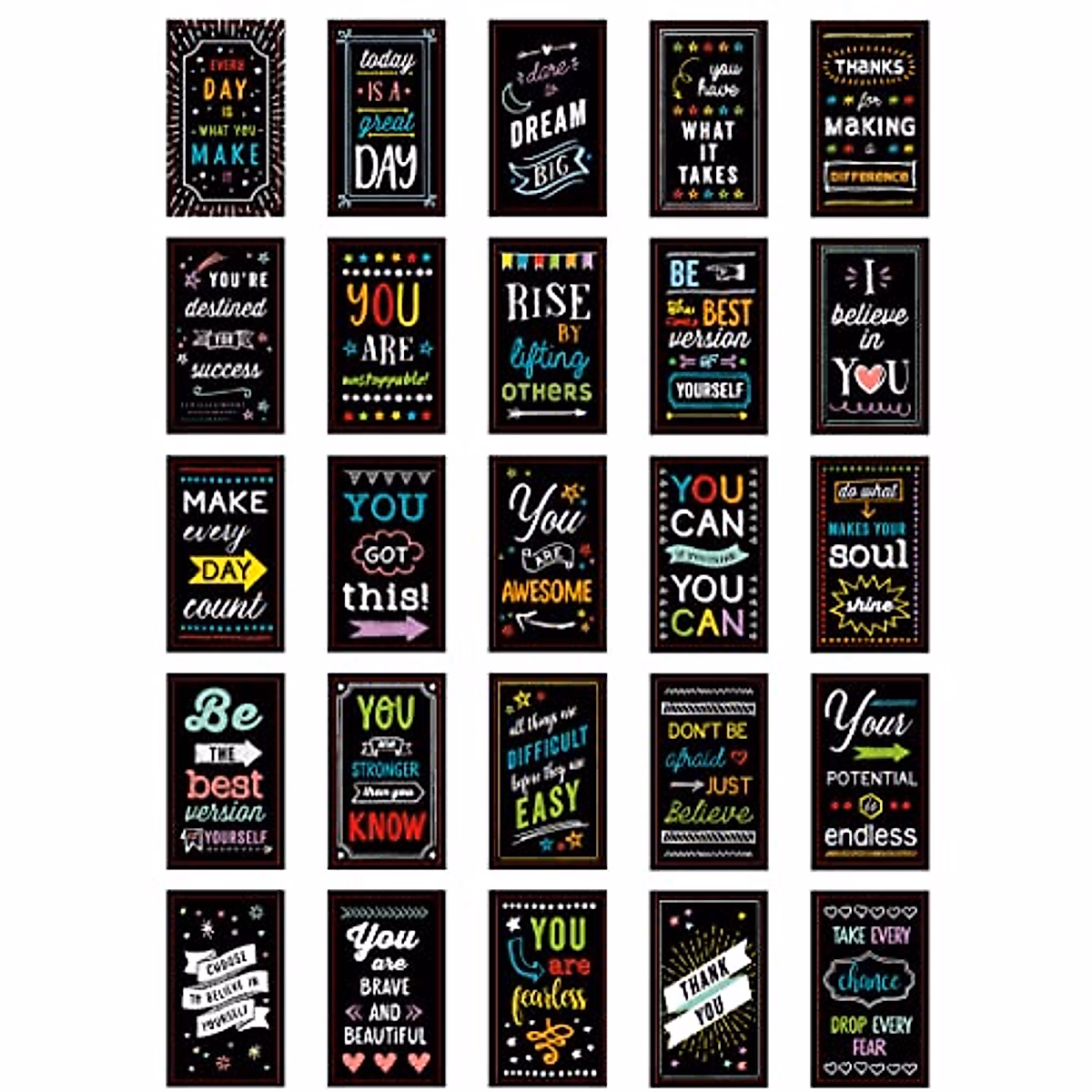 Iconikal Inspirational Sayings & Encouragements Magnets, 2 x 3.5-Inch, 50-Pack