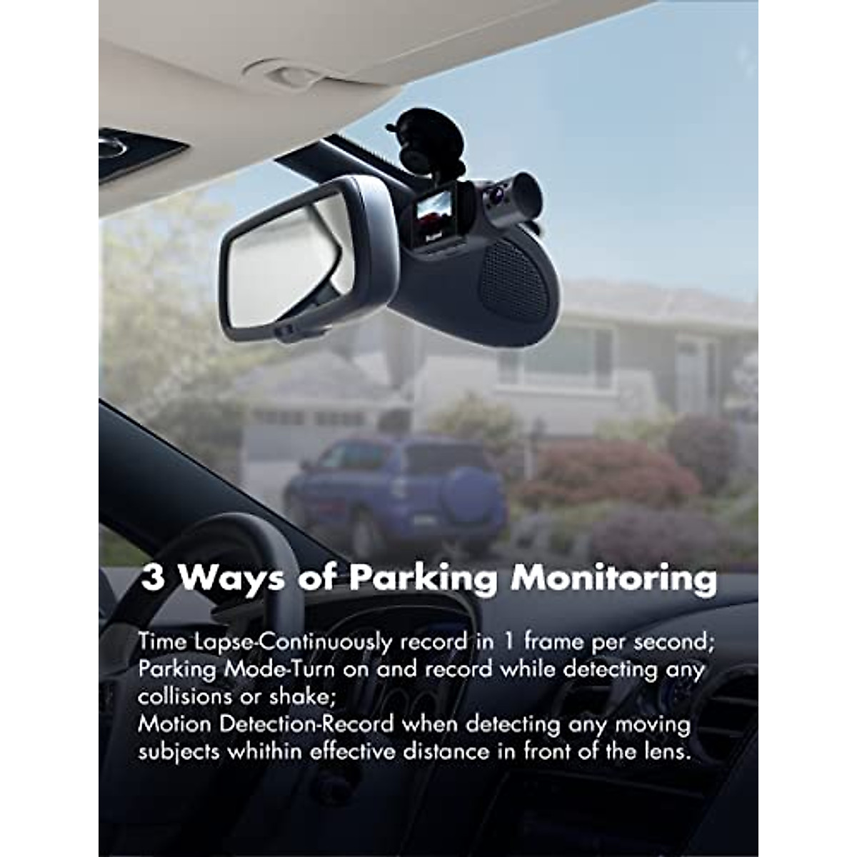Supwi Dual Dash Cam with GPS and Wi-Fi, 1440P Front and Inside Discreet Car Camera for Uber with Infrared Night Vision, Super Capacitor, Dual Sony Sensors, Parking Monitoring