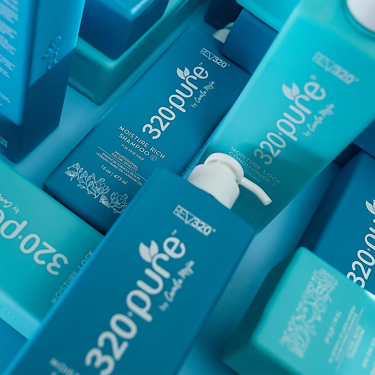 320Pure Moisture Rich Shampoo for Fine Hair 16oz, Repairing, Lightweight & Volumizing Formula, Best Cleaner for Dry, Thin, or Fine Hair, Pure & Natural, Hydrating Shampoo for Women