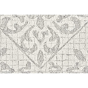 Feizy Rugs - Rhett Geometric Lattice Print Rug, Ivory/Wolf Gray, 8ft x 10ft Area Rug