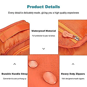 Hualibao Travel Shoes Pouch Shoe Bag with Handle Holds 1 Pairs of Shoes, Shoe Packing Cubes for Travel(Orange)