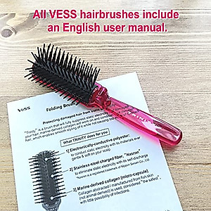 Trinity-Folding Hair Brush, Foldable Anti Static Hair Detangler Brush, Women Travel Size Hair Detangling Brush, Hair Styling Brush for Toiletry Bag Travel Purse Locker Gym
