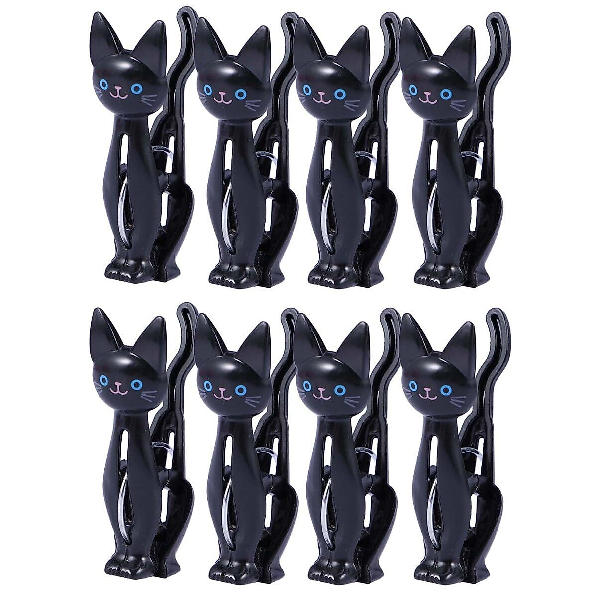 Abaodam 8 Pcs Mini Clothes Clothespins for Crafts Black Clothes Pin Cat Holds The Chips Small Clothespins Snack Storage Black Clothespins Clothes Holder Funny Chair Sealer Sticks Cute Clip