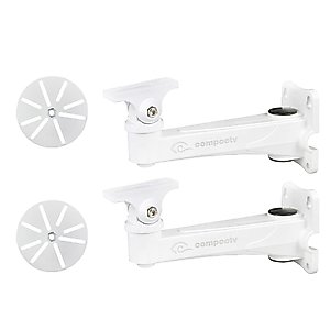 compcctv Waterproof Universal CCTV Security Camera Mounting IP Camera Bracket,ABS Indoor Outdoor Wall Ceiling Mount Holder Stand Monitor Rotary Bracket 2 Pack