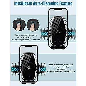 Wireless Car Charger,10W Qi Fast Charging Auto-Clamping Car Phone Mount Air Vent Phone Holder Compatible with iPhone 13/12/12Pro/SE/11/11Pro/11ProMax/XSMax/XS/XR,Samsung S10/S9/S8/Note10