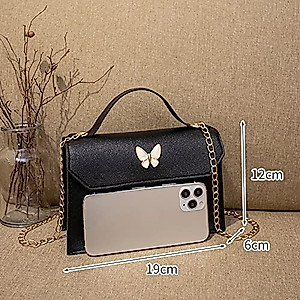 HPWRIU Mens Leather Fashion Women Artificial Leather Solid Color Bow Tie Hasp Phone Bag Shoulder Bag Organized Satchel