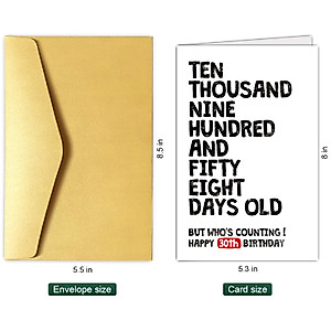 Funny 30th Birthday Card for Him Her, 30 Years Old Birthday Card, Happy 30th Birthday Card, 10958 Days Old But Who's Counting 30th Bday Card