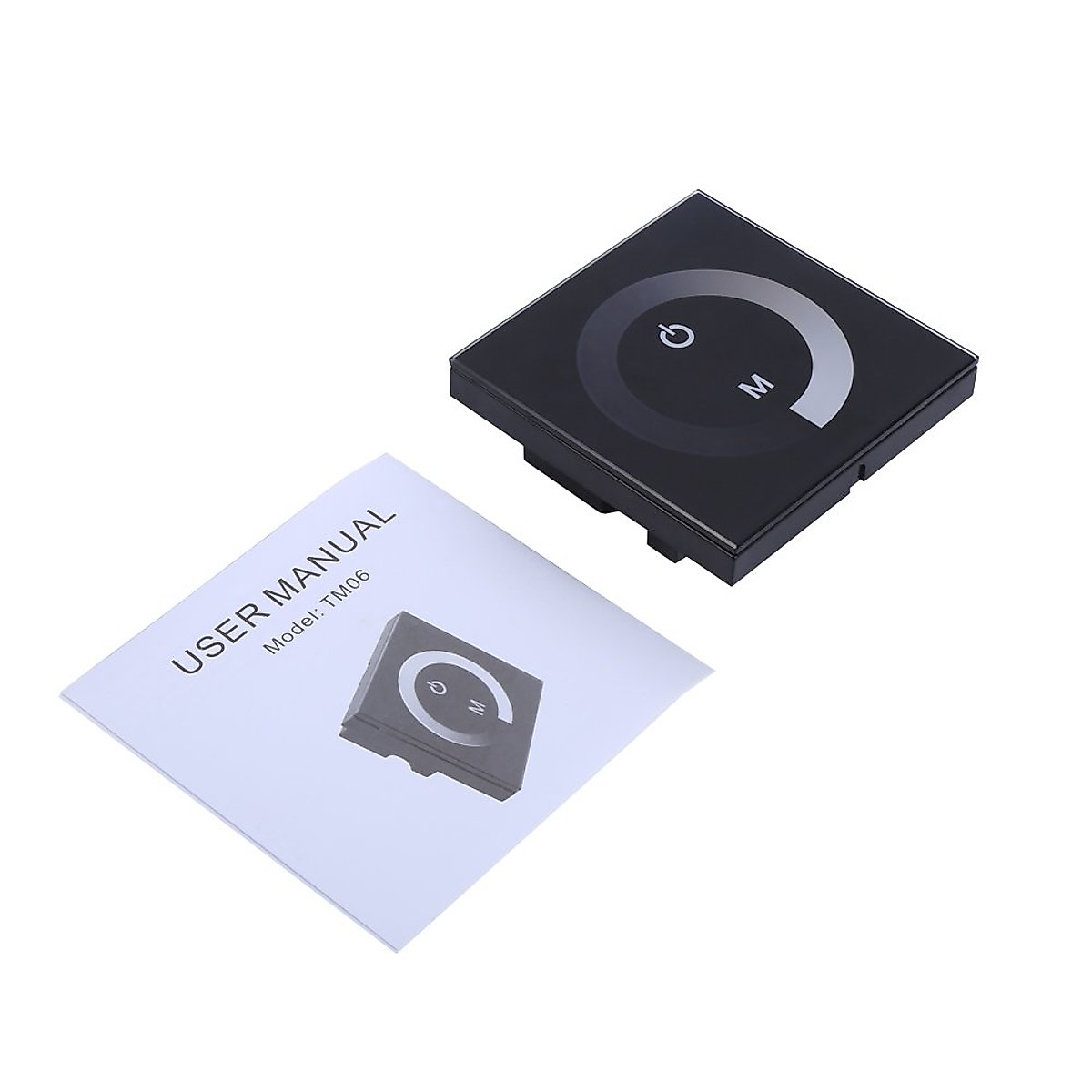 DC12V-24V Single Color Touch Panel Dimmer LED Light Strip Wall Switch Controller Dimming Controller Light Switch (Black)