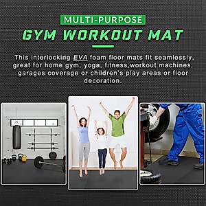 ZENY Puzzle Exercise Mat 1/2'' Thick Interlocking Foam Floor Mat, Gym Flooring Mat, Home Gym Workout Exercise Equipment Mat