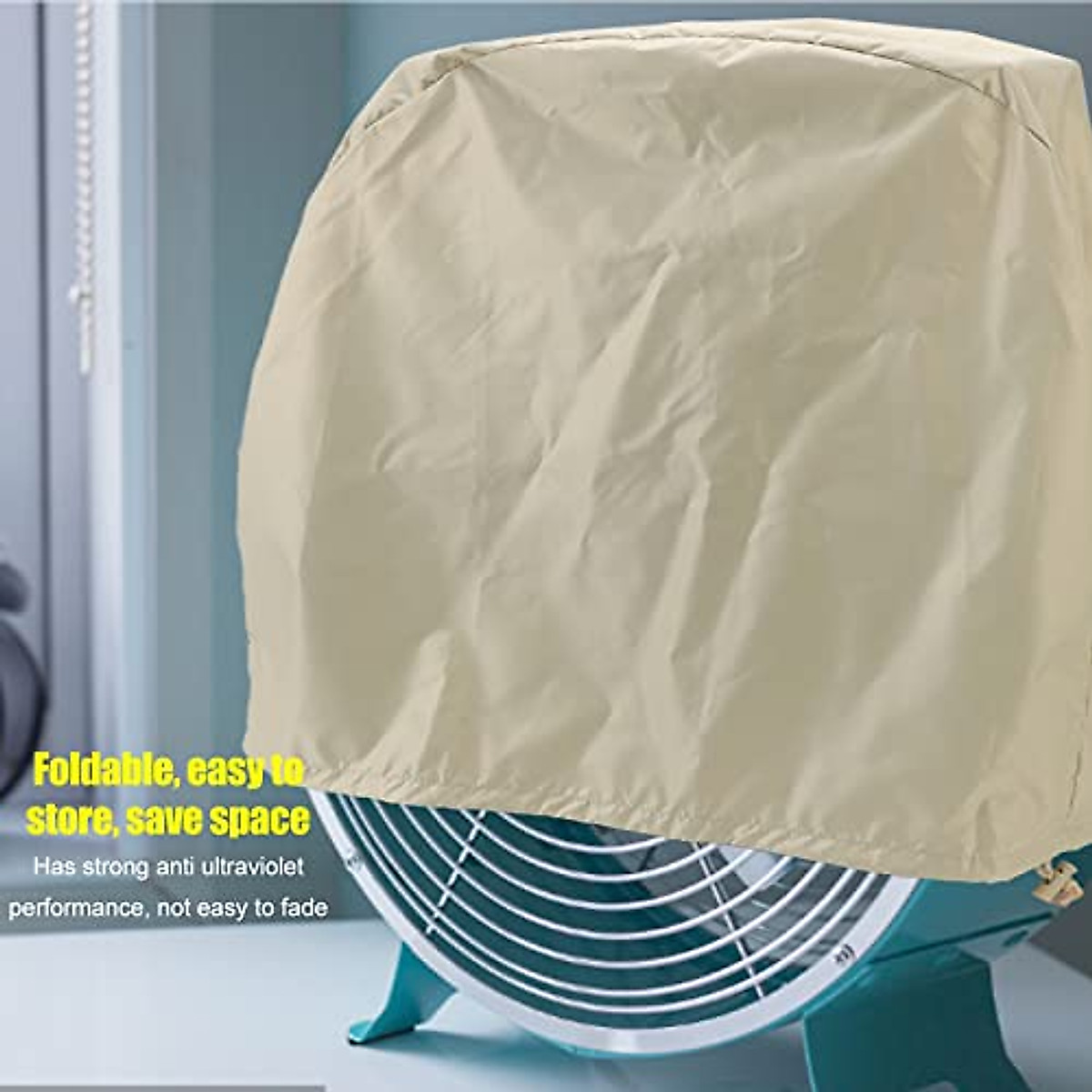 PENO Industrial Fan Cover, Dustproof Fan Cover Foldable for Outdoor Beige