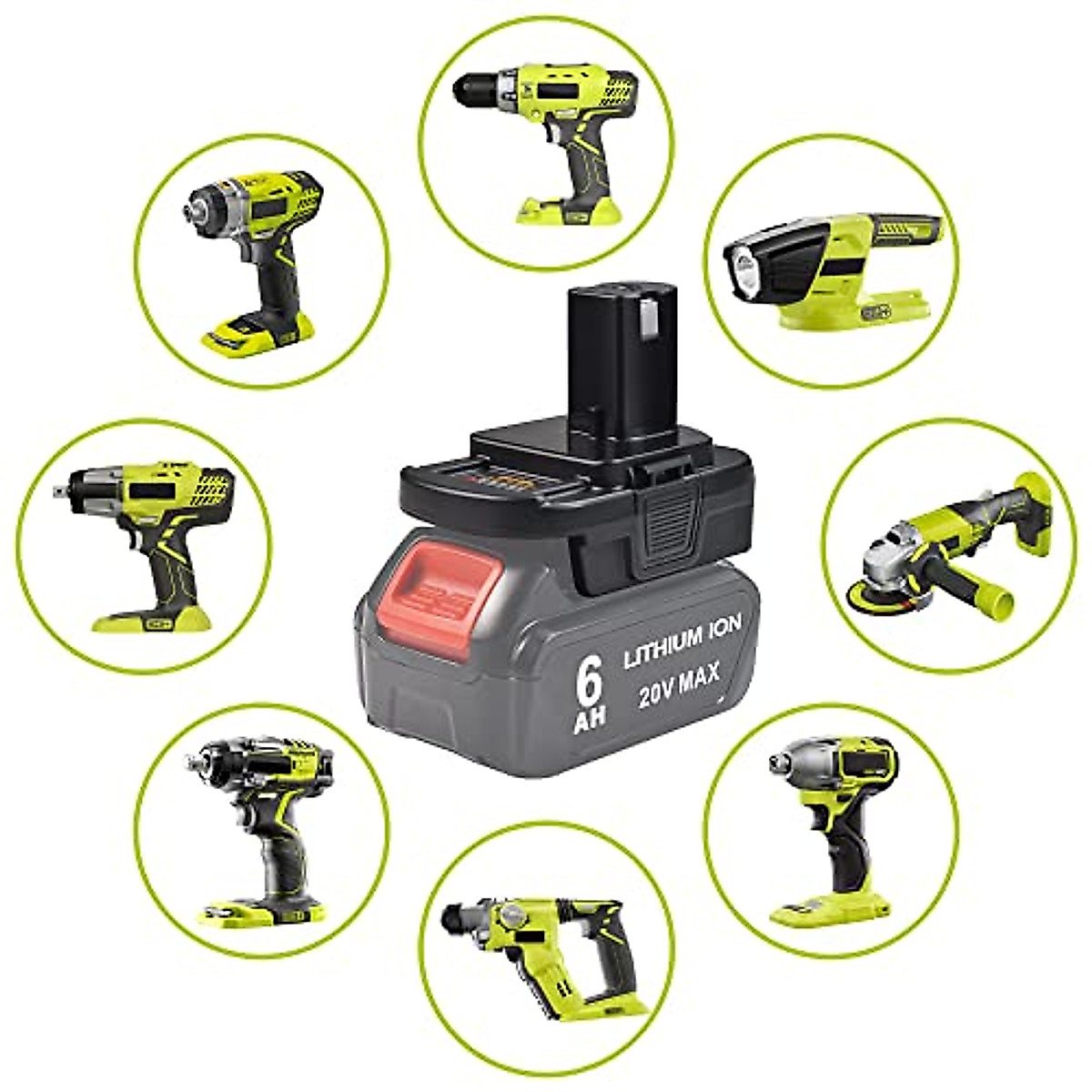 Rocivic DM18RL Battery Adapter for Dewalt to Ryobi Battery, for 18V Battery Convert to Ryobi 18V Battery, Compatible with Ryobi 18V Tools