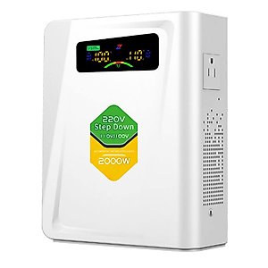 Step Down Transformer 220v to 110v Voltage Converter 2000w, No Noise, Ten Protection Functions, Suit for Juicer, Toaster, Chocolate Machine and Other US Appliances Used in Europe