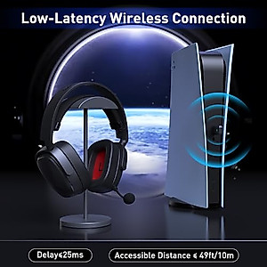 SENZER X100 Wireless Gaming Headset for PS5 PS4 PC - Bluetooth, Clear Audio, Customized Side Plates, Memory Foam Pads - w/3.5mm Wired for Xbox