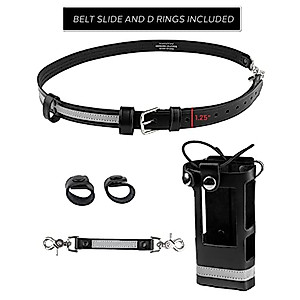 Firefighter Reflective Radio Strap and Holder Leather Bundle Set Includes Radio Holster, Strap, Sway Strap, Cord Keepers Fits for Motorola APX 6000/6000XE/8000/8000XE