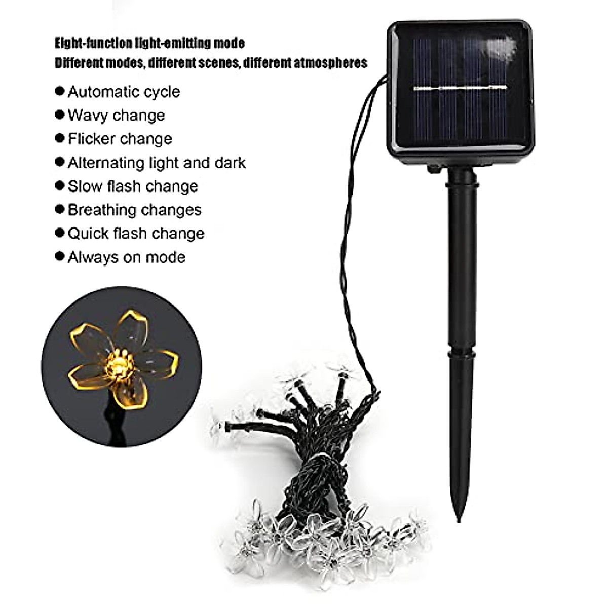 01 String Lamp, String Lights Solar Fairy Lights for Home Courtyard, Garden, Yard, Lawn, Terrace