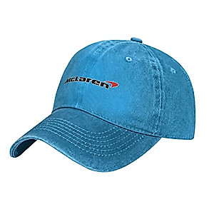 AVOJEE Mclaren-Logo Cowboy Hat Boven Hat Trucker Dad Gift Adjustable Buckle Closure Sunhat Unisex Blue