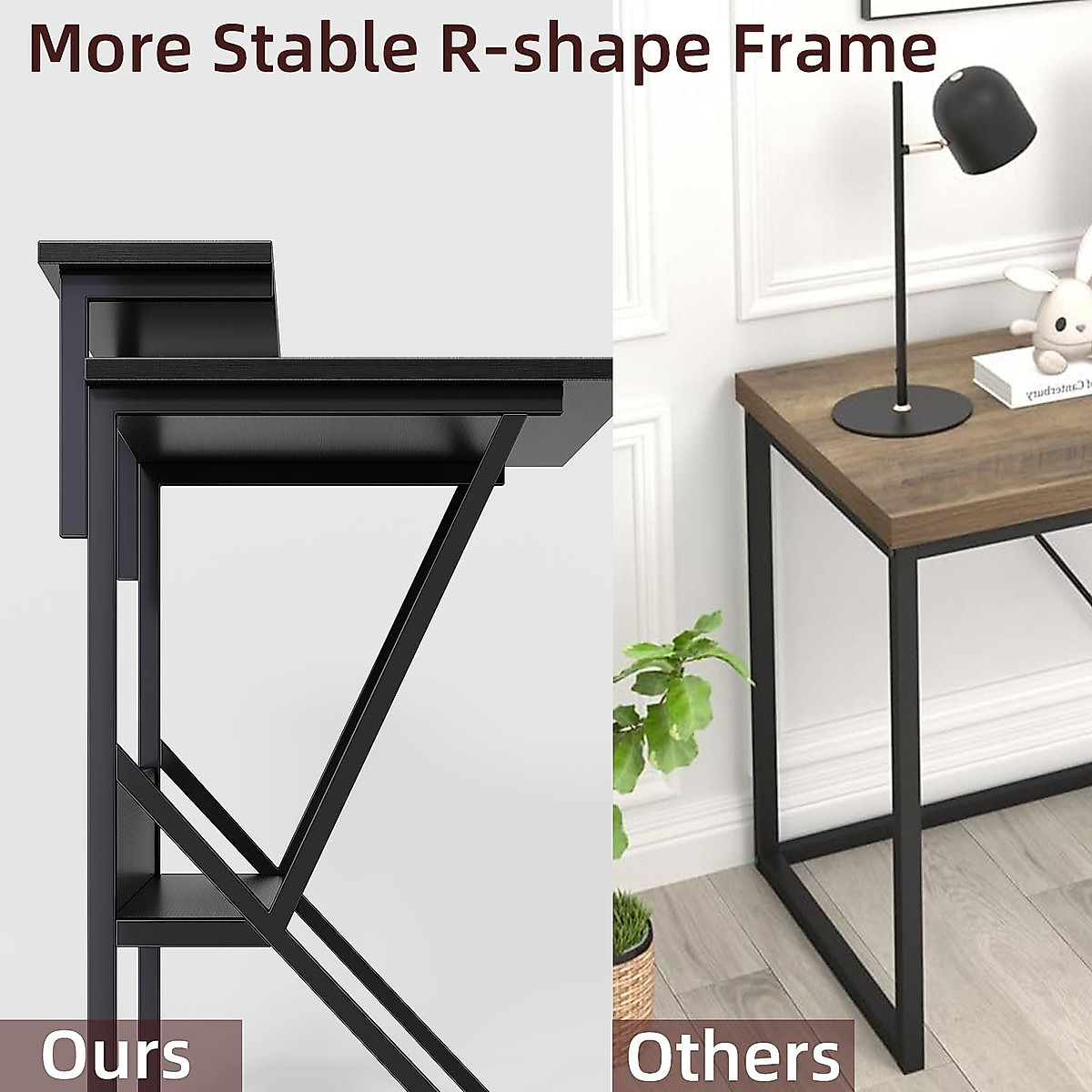 COTUBLR Small Desk, 27.5 Inch Small Computer Desk for Small Spaces, Computer Desk with Adjustable Monitor Stand, Compact Desk with Storage, Tiny Desk Study Desk for Bedroom Home Office, Black