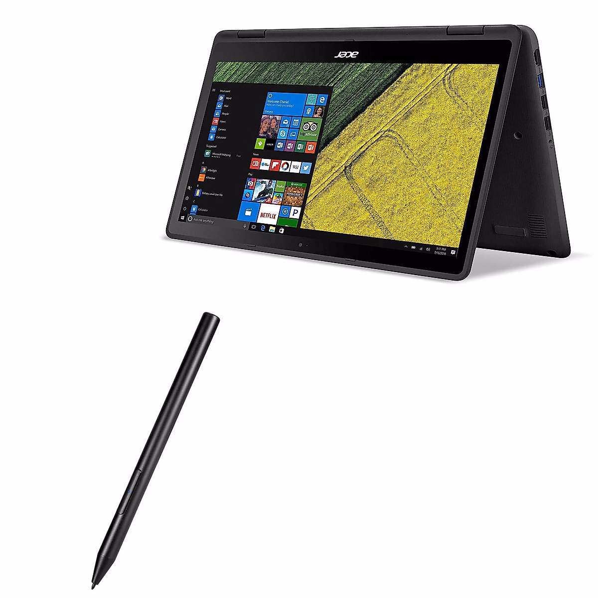 BoxWave Stylus Pen Compatible with Acer Spin 5 (Stylus Pen ActiveStudio Active Stylus 2020, Electronic Stylus with Ultra Fine Tip for Acer Spin 5 - Jet Black