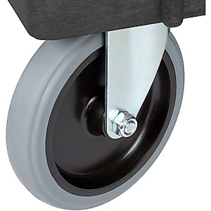 Global Industrial Industrial Service & Utility Cart, Plastic 2 Shelf Tray Black, 38” x 17-1/2”, 5" Rubber Casters