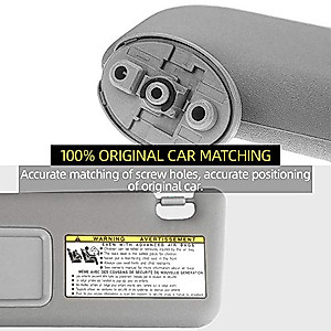 Dasbecan Gray Left Driver Side Sun Visor Compatible with Toyota 4Runner 2004-2008 Replaces# 74320-3D050 74320-3D050-B0