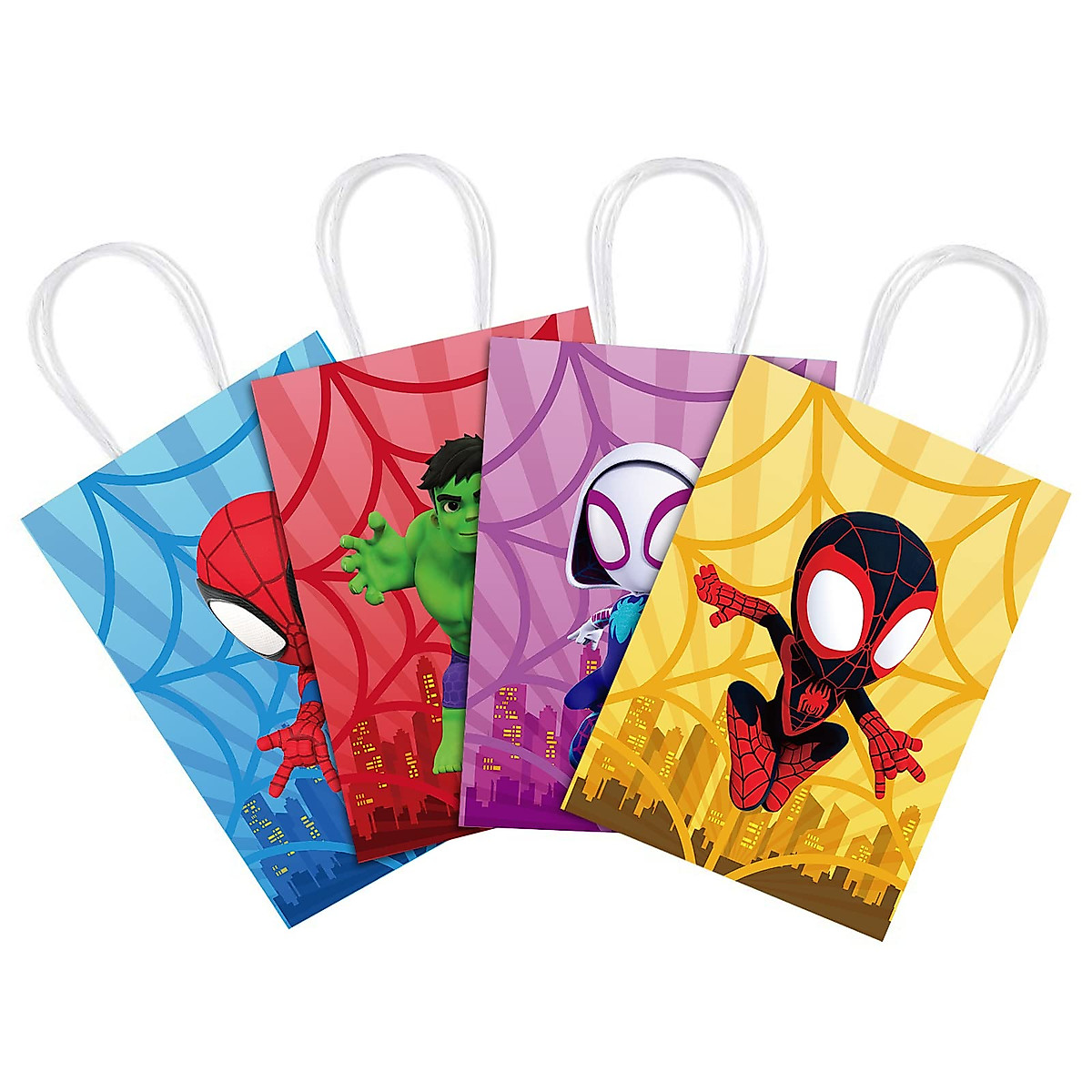 Spidey Party Supplies, 12Pcs Party Favor Gift Goodie Bags for Spidey and His Amazing Friends Birthday Decorations