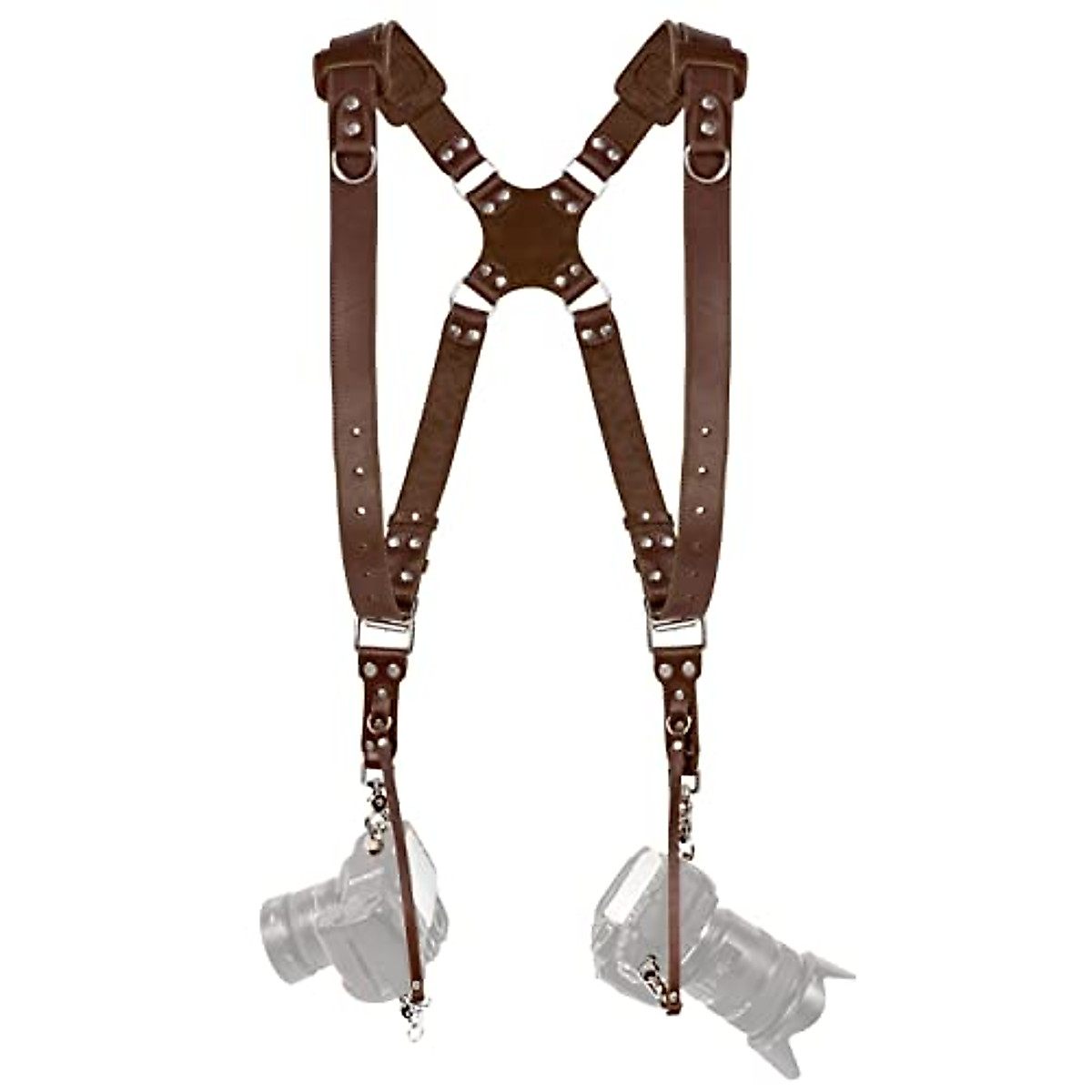 Camera Accessories Dual Harness Two Cameras - Shoulder Leather Strap - Multi Gear Double Camera Accessories DSLR/SLR ProInStyle strap by Coiro