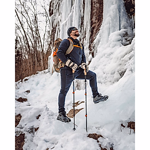 Grectek Newest 24 Spikes Crampons Ice Cleats Traction Snow Grips for Boots Stainless Steel Spikes Shoes Safe Protect for Fishing, Walking, Climbing or Hiking on Snow and Ice (Orange, X-Large)