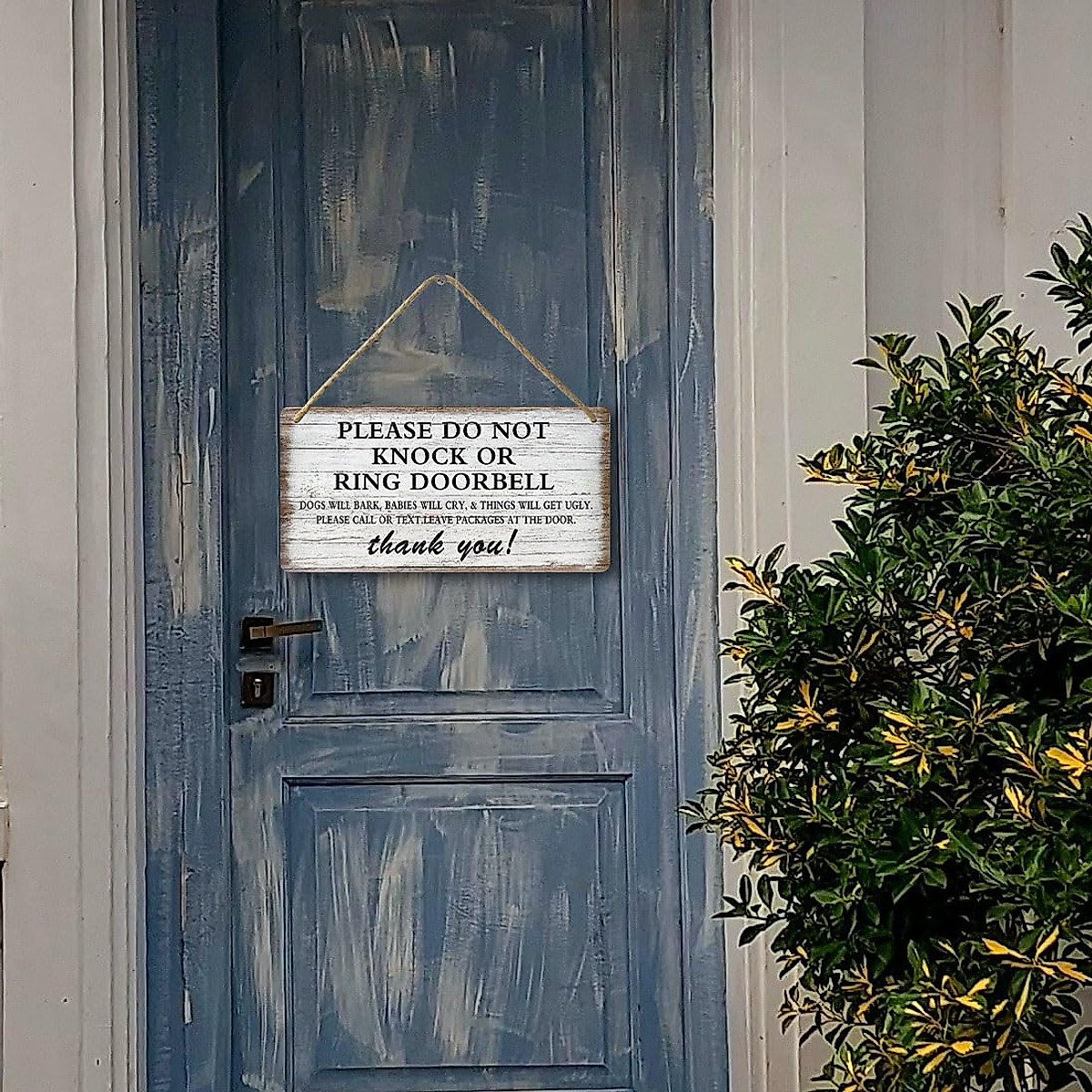 Baby Sleeping Sign For Front Door Please Do Not Knock Or Ring Doorbell Sign Funny Welcome Go Away Signs No Soliciting Sign For Home Don'T Disturb Hanging Sign Wall Decor