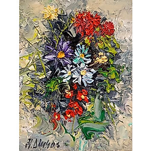 Love Bouquet, Flower Still Life Limited Edition Embellished Canvas Print, Signed and Numbered Print by Andre Dluhos