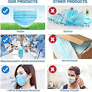 Brightt Made In USA ASTM Level 3 Face Mask 4ply Disposable Masks Facial Cover Elastic Ear Loops For Adults Box of 50