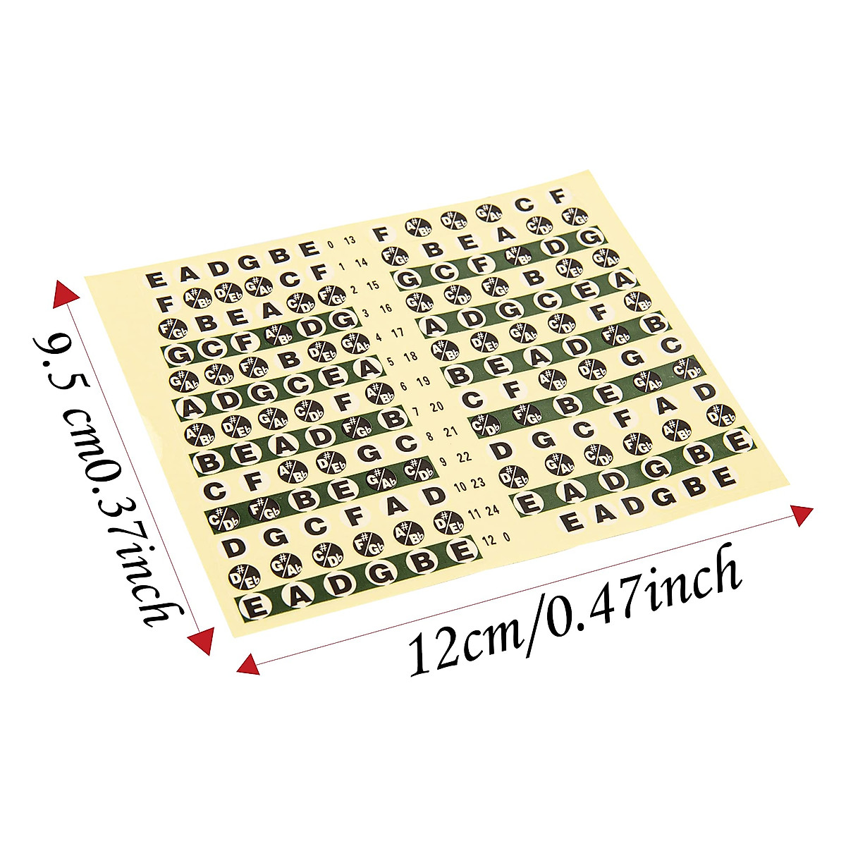4Pcs Yootones Guitar Fretboard Stickers Acoustic Bass Guitar Fretboard Note Map Stickers for Beginner Practice Learner