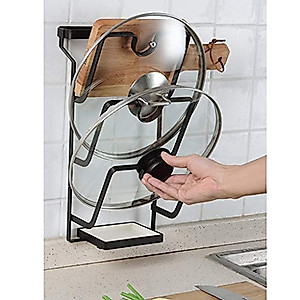 Pot Rack Punch-free Wall-mounted Kitchen Cutting Board Rack Cutting Board Rack Household Chopping Board Shelf Pot Lid Storage Rack