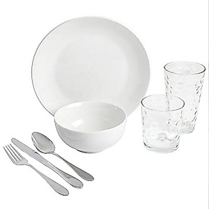 Gibson Home Zen Buffet 42-Piece Combo Dinnerware Set, Service for Six (42pcs), White (Coupe) (127382.42R)