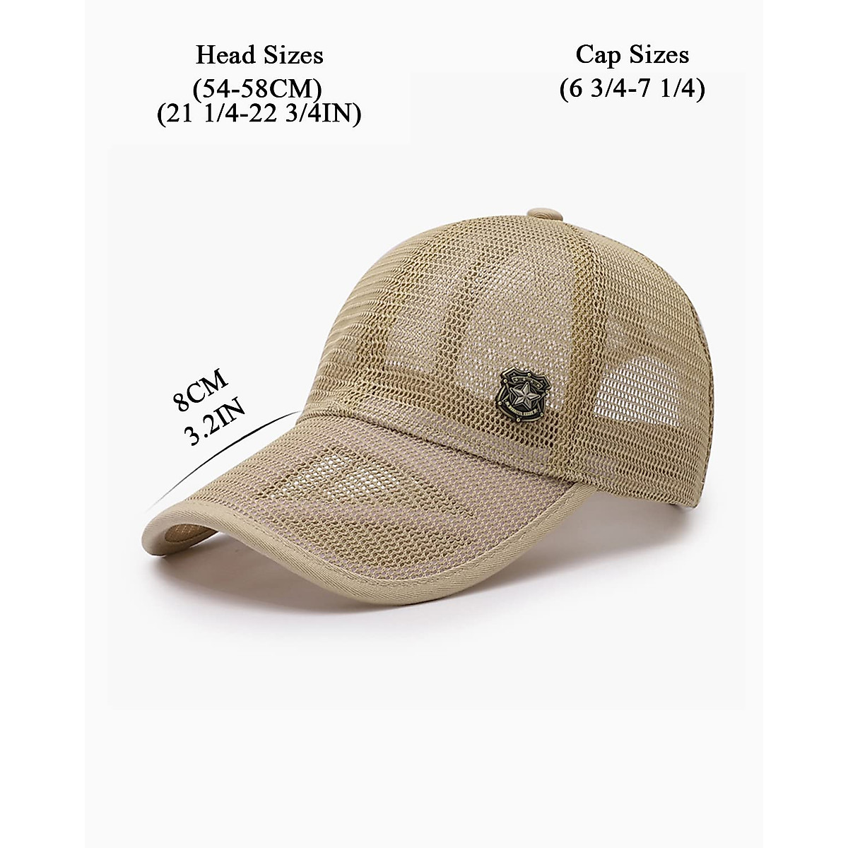 Marotow Full Mesh Baseball Cap for Men and Women, Unisex Breathable Full Mesh Baseball Cap, Summer Mesh Baseball Hat (Khaki)