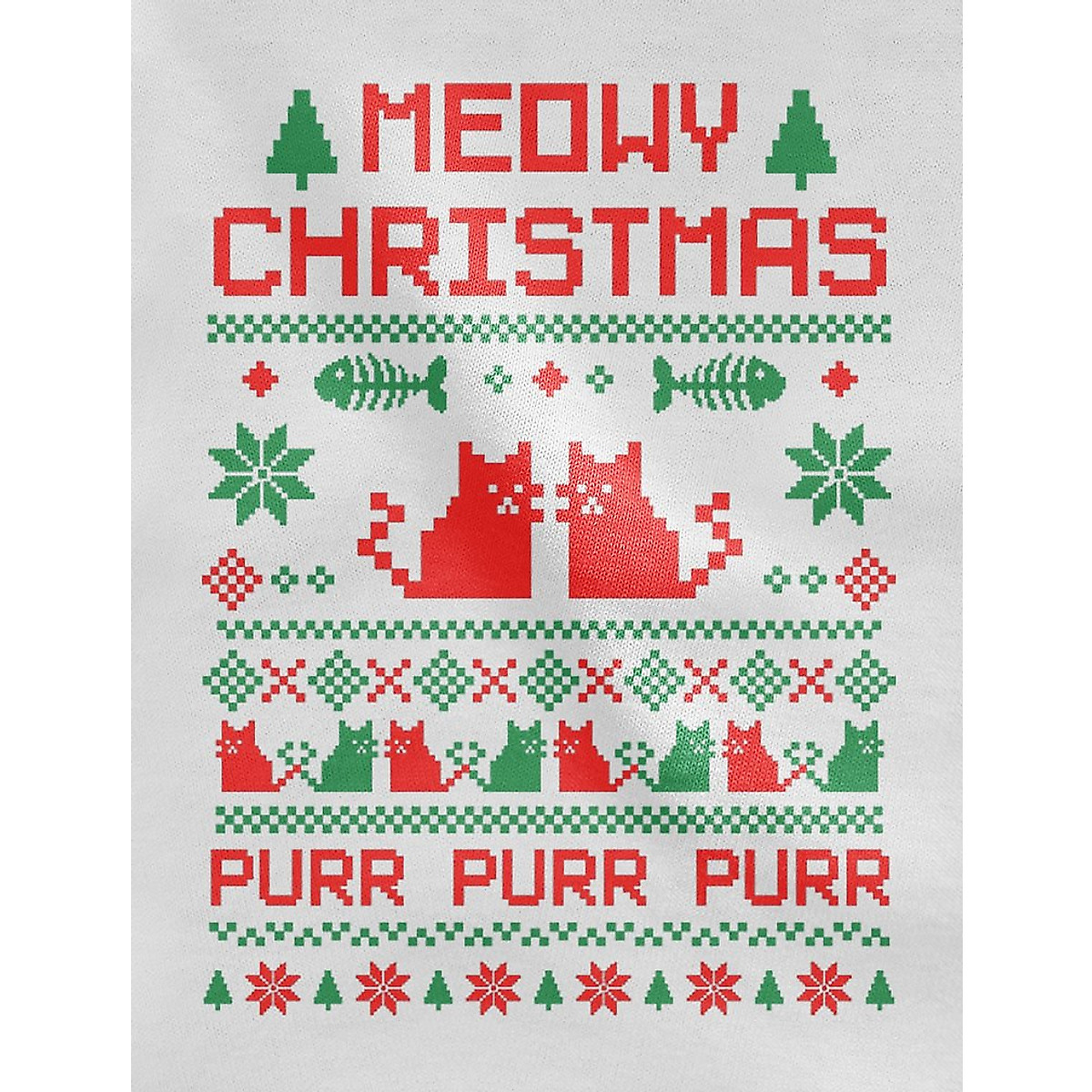 Tstars Meeowee Christmas Ugly Sweater Design - Cute Xmas Infant Baby Long Sleeve Bodysuit 6M Black