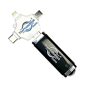 ThePhotoStick® Omni 128GB - Secure Photo & Video Backup and Transfer | USB & Multiport Connection | Integrated Software | Portable Memory | External Storage | File Save & Transfer