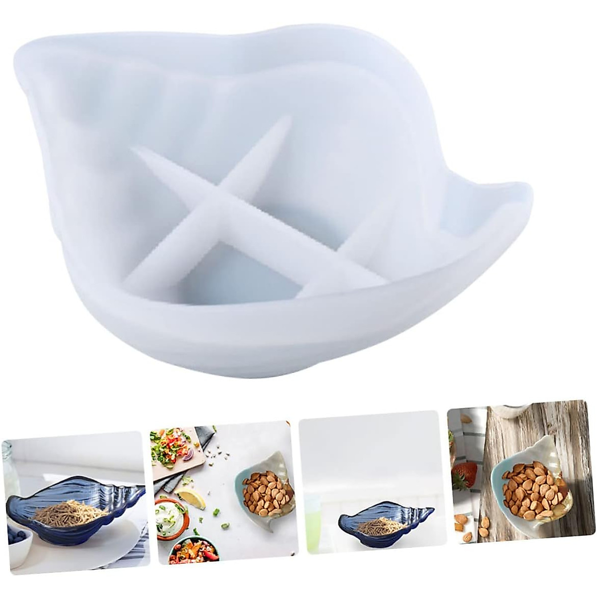 1pc Conch Plate Mold Resin Molds Tray Molds for Resin Silicone Molds for Resin Silicone Jar Mold Resin Trinket Container Mold Silicone Shell Tray Professional DIY Mold Crafts Mold