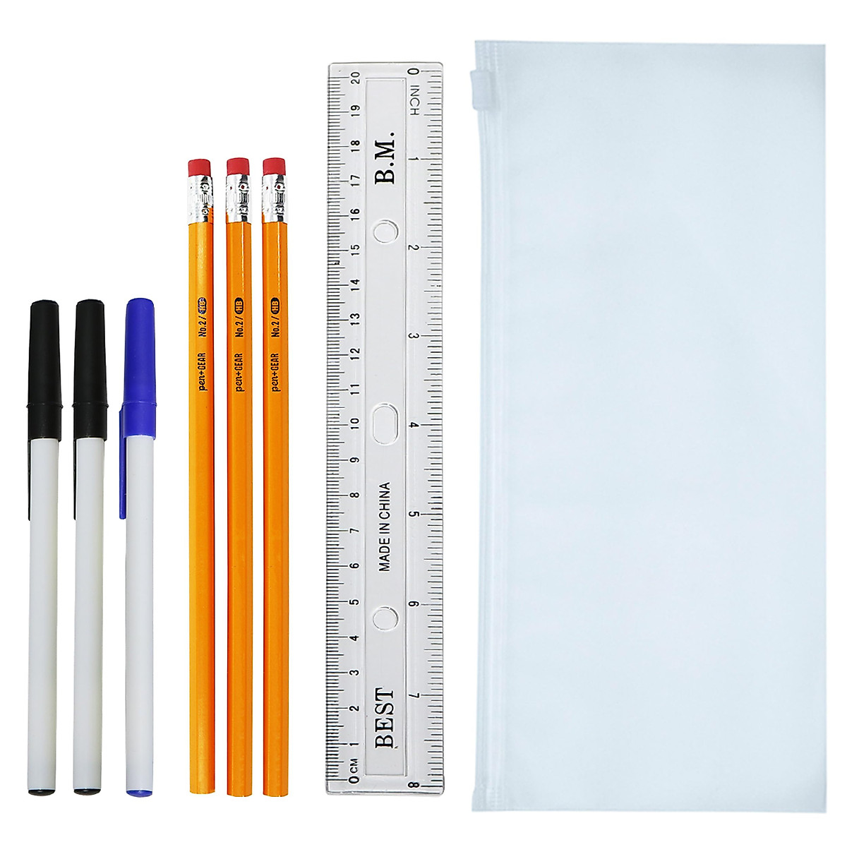 Moda West 15 Inch Bulk Backpacks in 12 Assorted Colors with 22 Piece School Supply Kits - Wholesale - Case of 24 Value Bundle Pack