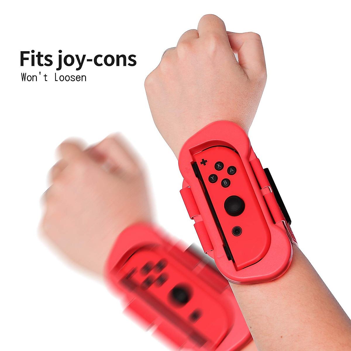 Switch Dance Wrist Bands, Switch Wrist Straps Compatible with Dance 2023 2022 2021 2020 and Nintendo Switch Sports Game - 2 Packs (Fit for 4.72-7.5 inches Wrist Circumference) - Blue and Red
