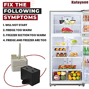 W10613606 Refrigerator Compressor Start Relay and Capacitor by Kotoysoo- Compatible with Whirlpool, Kenmore - Replace part number: W10416065, PS8746522, 67003186