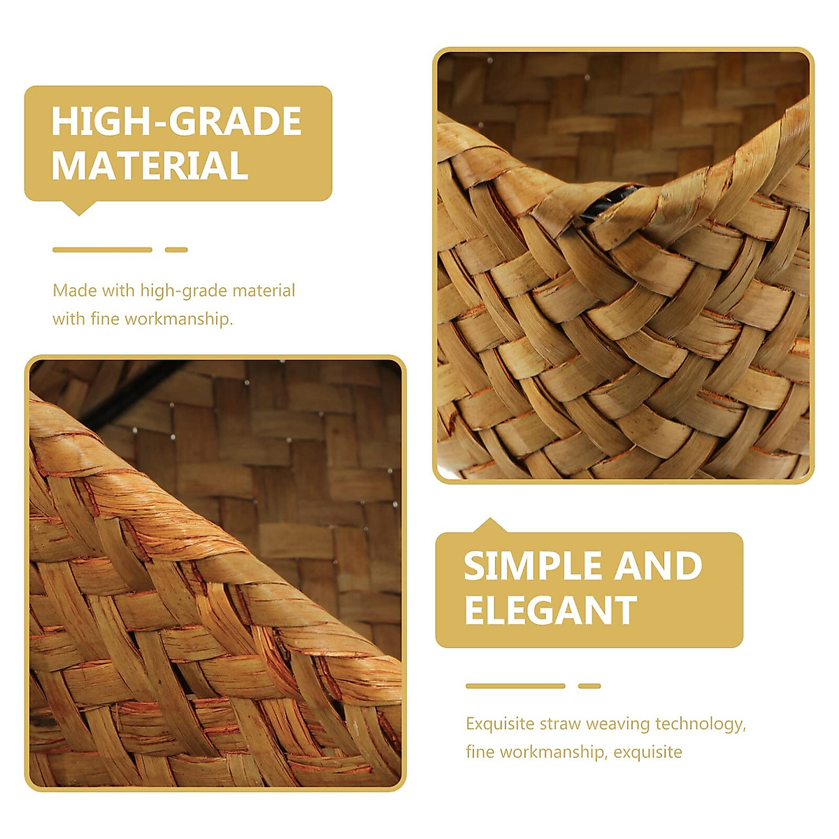 DOITOOL Small Woven Basket 1pc 3 Woven Storage Box Straw Coffee Food Willow Basket