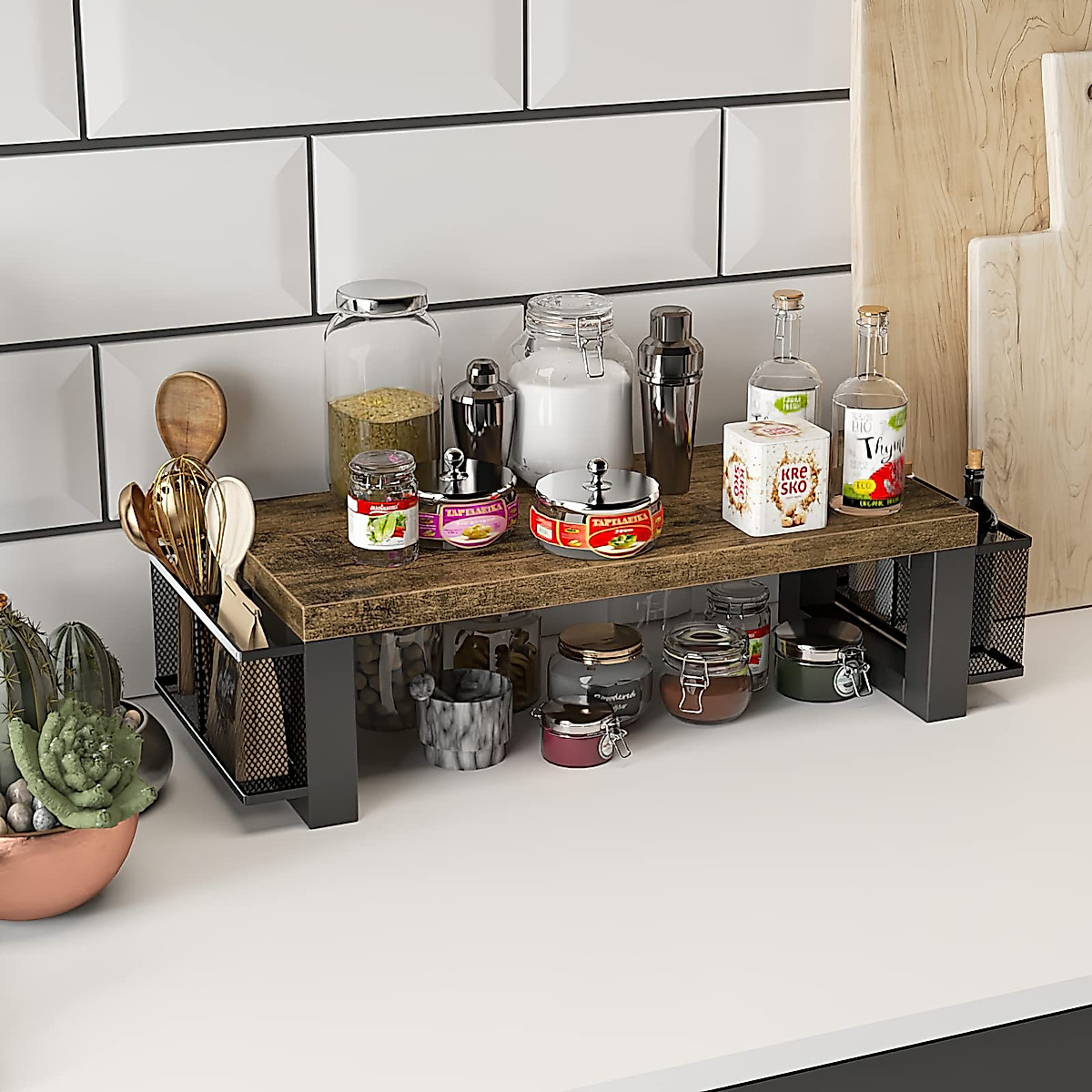 WESTREE Monitor Stand Riser with Storage, Desktop Computer Monitor Stand, Multi-Purpose Desk Organizer Shelf for Laptop Computer PC