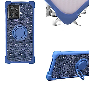 Case for Moto Thinkphone Case Compatible with Motorola Thinkphone Phone Case PC backplane + Silicone Soft Frame Cover [360 Metal Ring, Magnetic Car Mount] TZZH-LAN