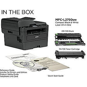 Brother MFC-L2750D All-in-One Wireless Monochrome Laser Printer for Home Office - Print Copy Scan Fax - 2.7" Touchscreen LCD, Auto Duplex Printing, 36 ppm, 50-Sheet ADF, Tillsiy USB Printer Cable