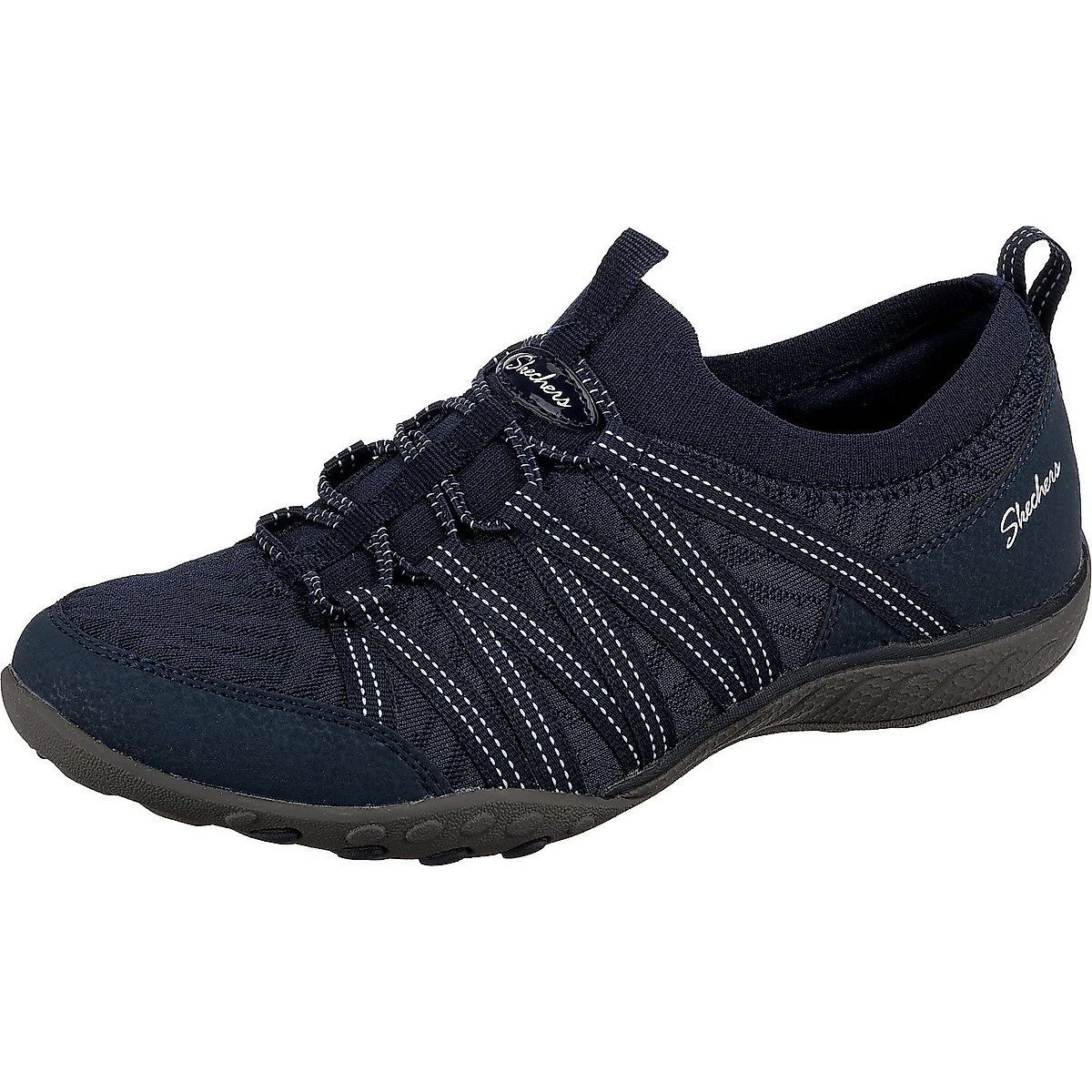 Skechers Women's Breathe Easy-First Light Sneaker, Navy, 7.5
