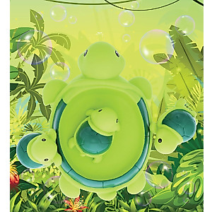 Dollibu Green Sea Turtle Family Animal Bath Squirters 4 Piece Bath Toy Set, Kids Bath Toys for Bathtime & Water Fun, Girls & Boys Floating Cute Animal Rubber Squirt Toys, Pool Toys for Kids