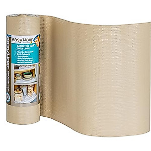 Smooth Top EasyLiner for Cabinets & Drawers - Easy to Install & Cut to Fit - Shelf Paper & Drawer Liner Non Adhesive - Non Slip Shelf Liner for Kitchen & Pantry - 12in. x 24ft. - Taupe
